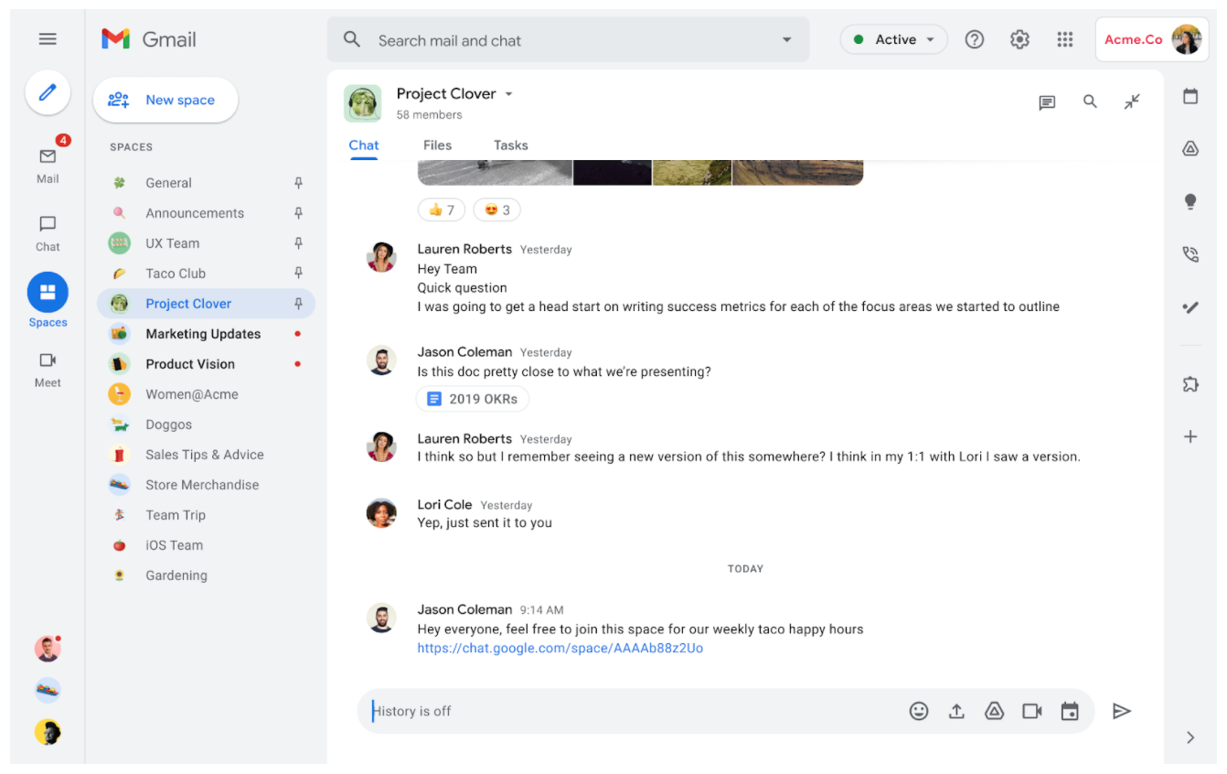 เปิดใช้งานการค้นพบและการแชร์ Spaces ใน Google Chat | Google Workspace